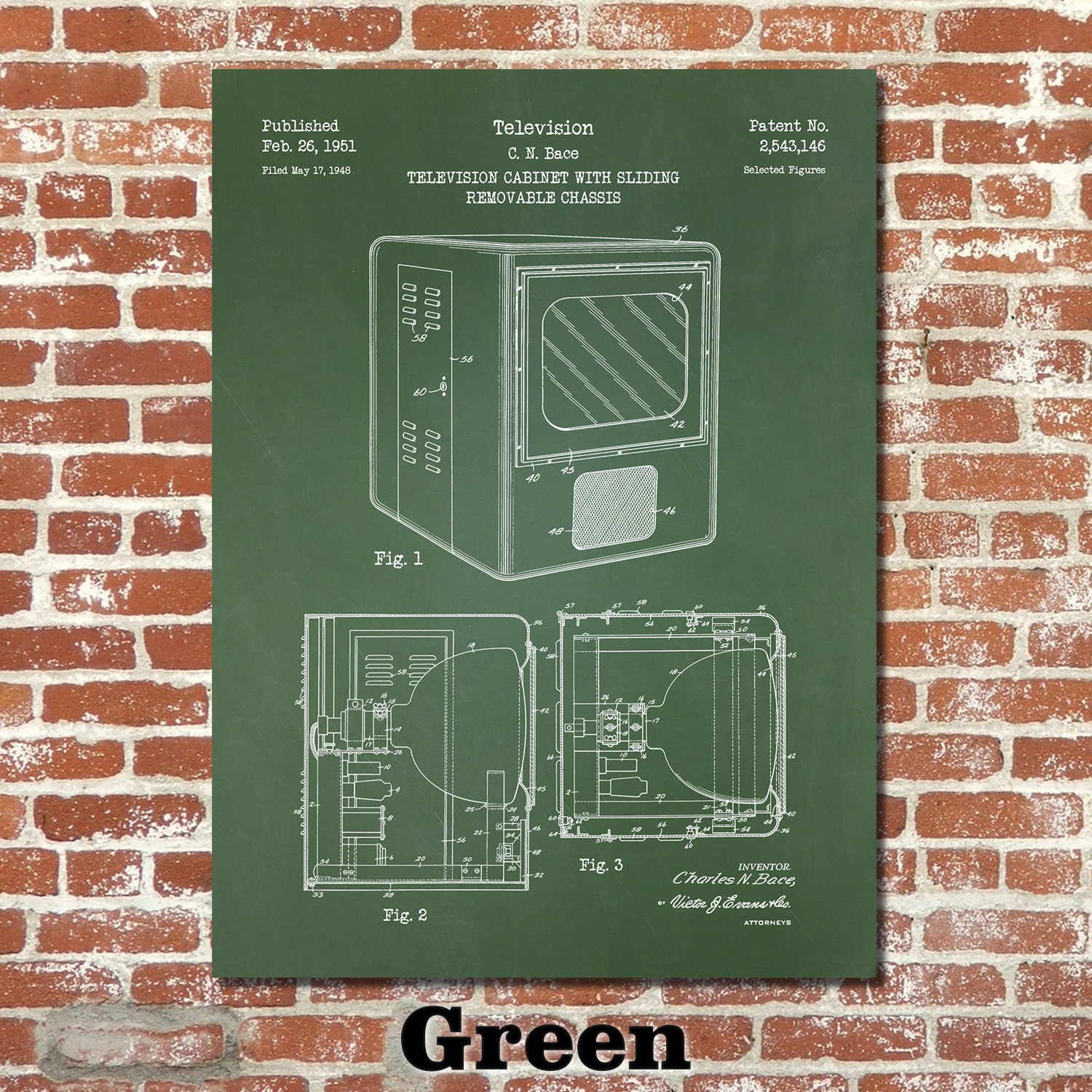 TV Patent Print Art 1951 | Etsy