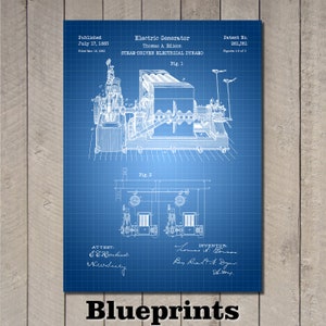 Edison Electrical Generator Patent Print Art 1889 - Etsy