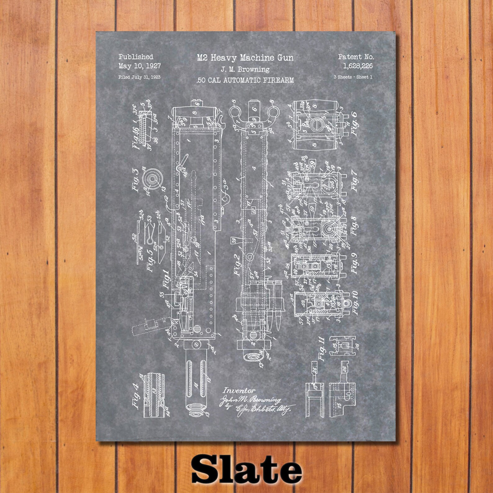 M2 Machine Gun Patent Print Art 1927 - Etsy