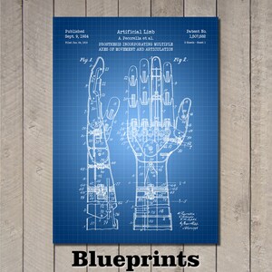 Artificial Hand Patent Print Art 1924 - Etsy