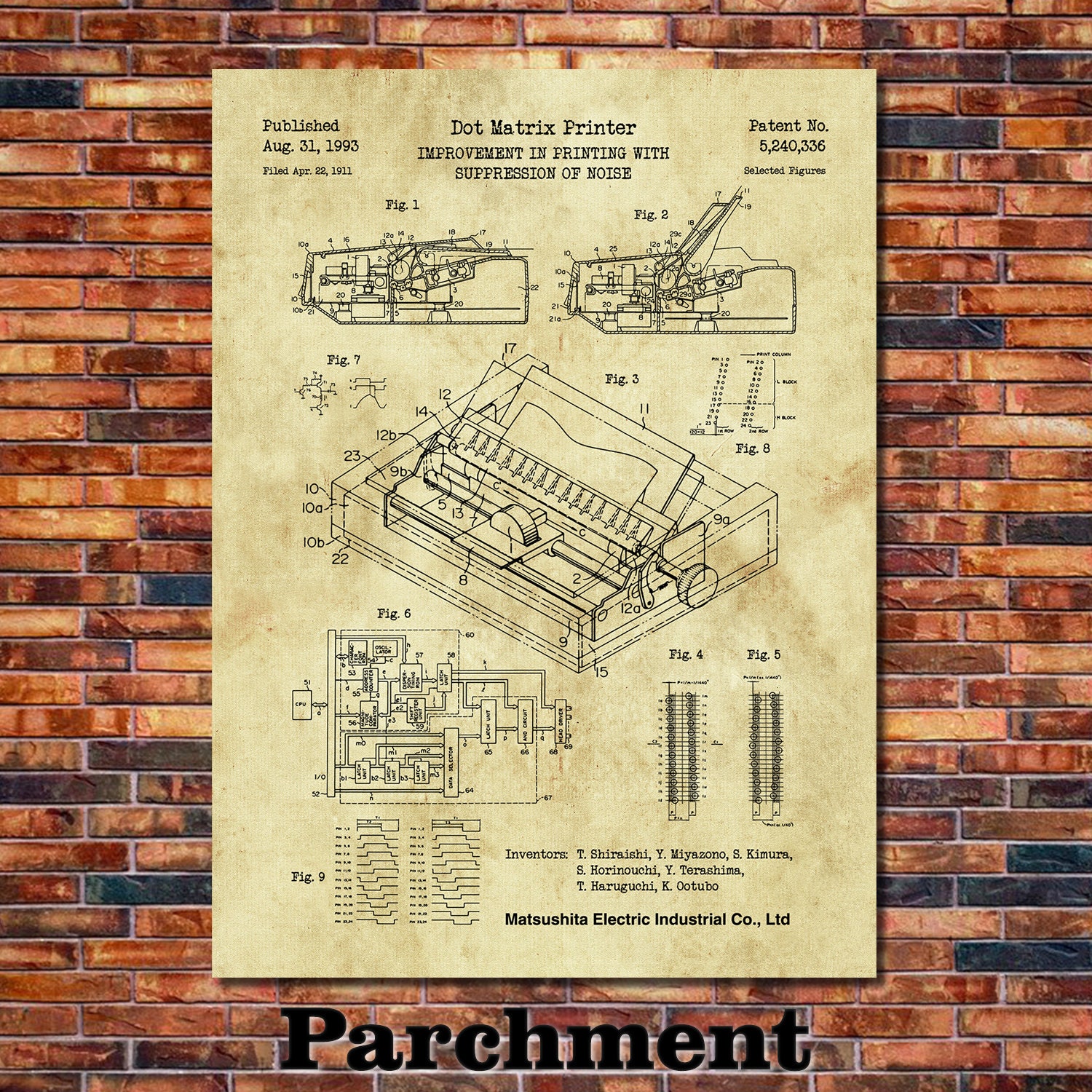 Dot Matrix Printer Patent Print Art 1993 | Etsy