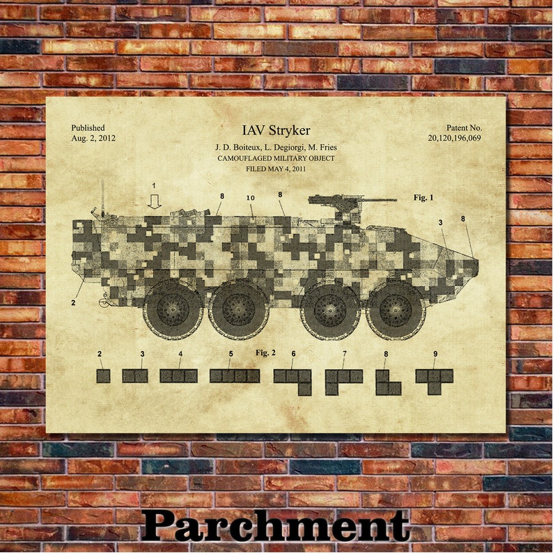IAV Stryker Patent Print Art 2012 - Etsy