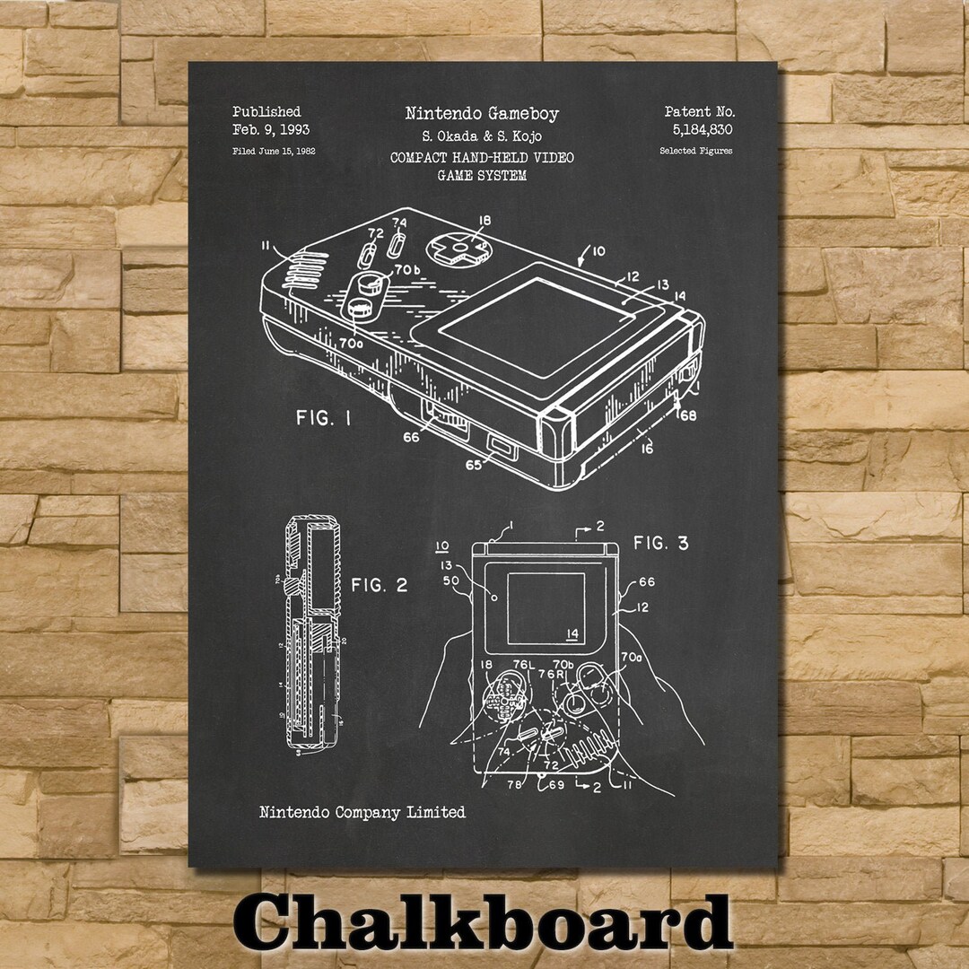 Patent Art Depicting Nintendo Game Boy 1993 - Etsy