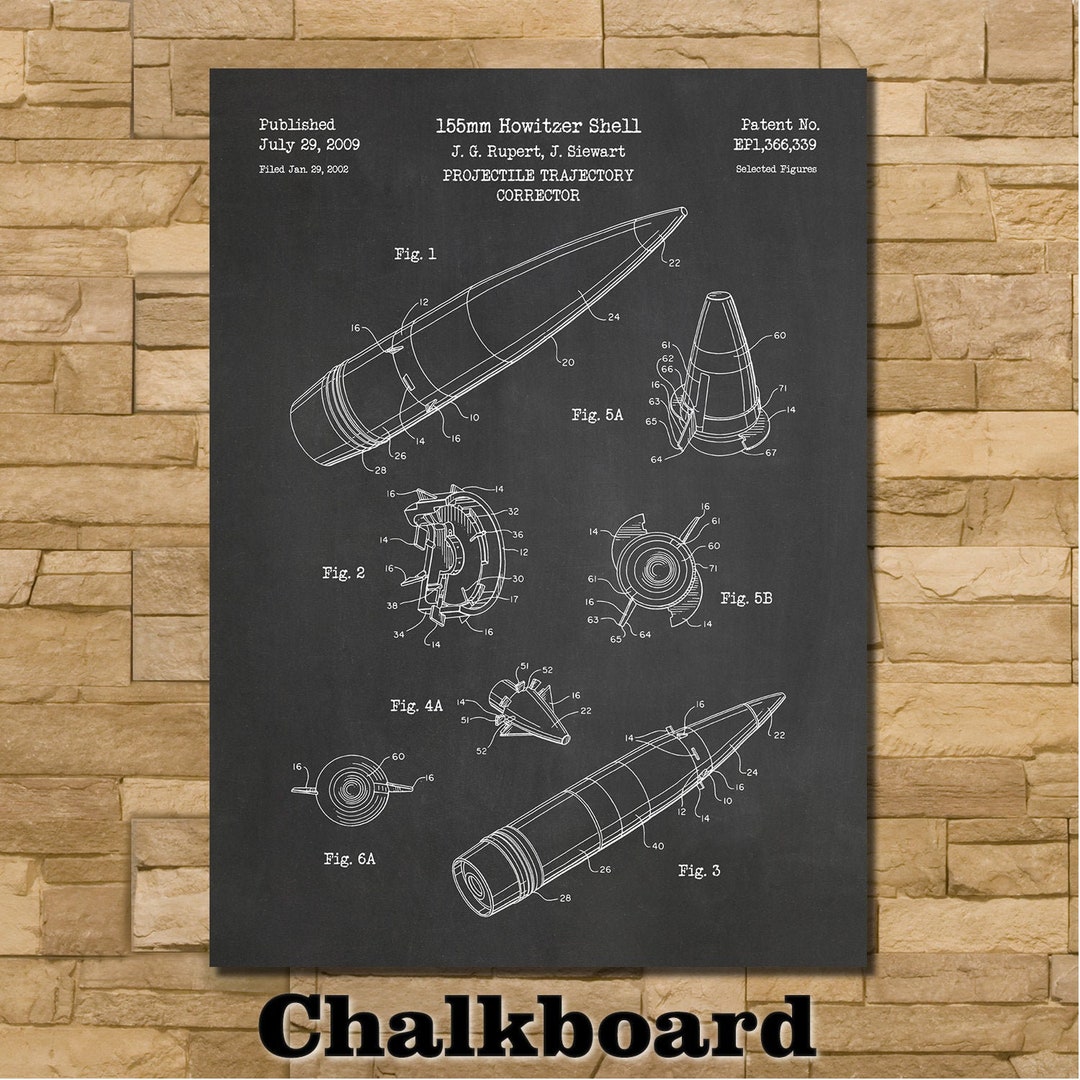 155mm Howitzer Shell Patent Print Art 2009 - Etsy