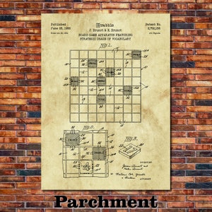 Patent Art Depicting Scrabble Board Game 1956 - Etsy
