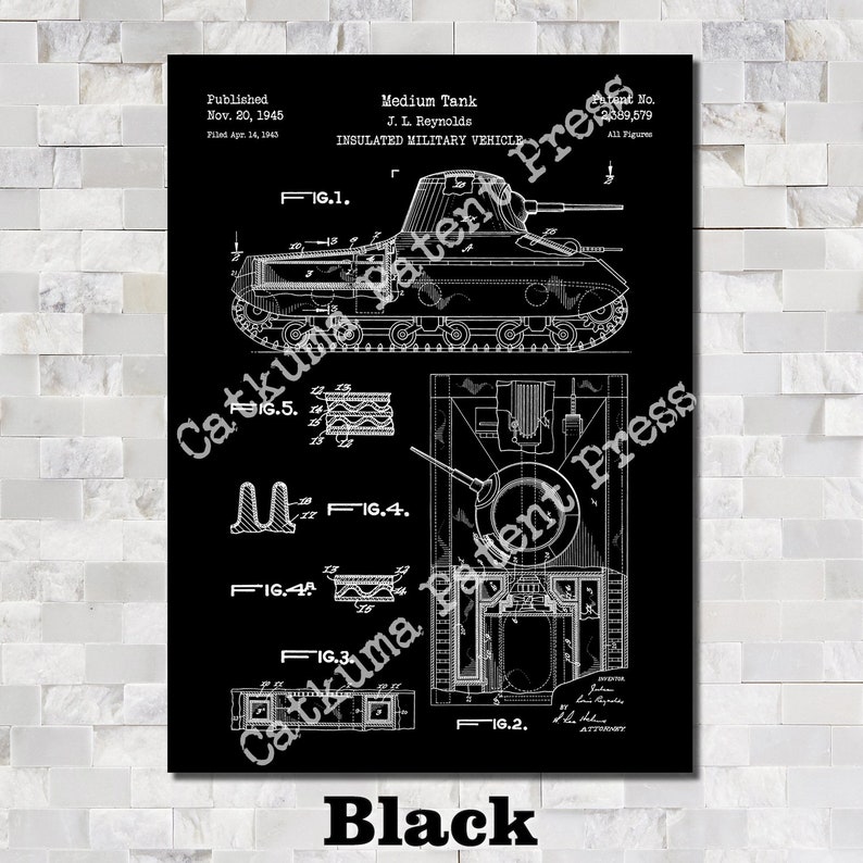 Military Tank Patent Print Art 1945 A - Etsy