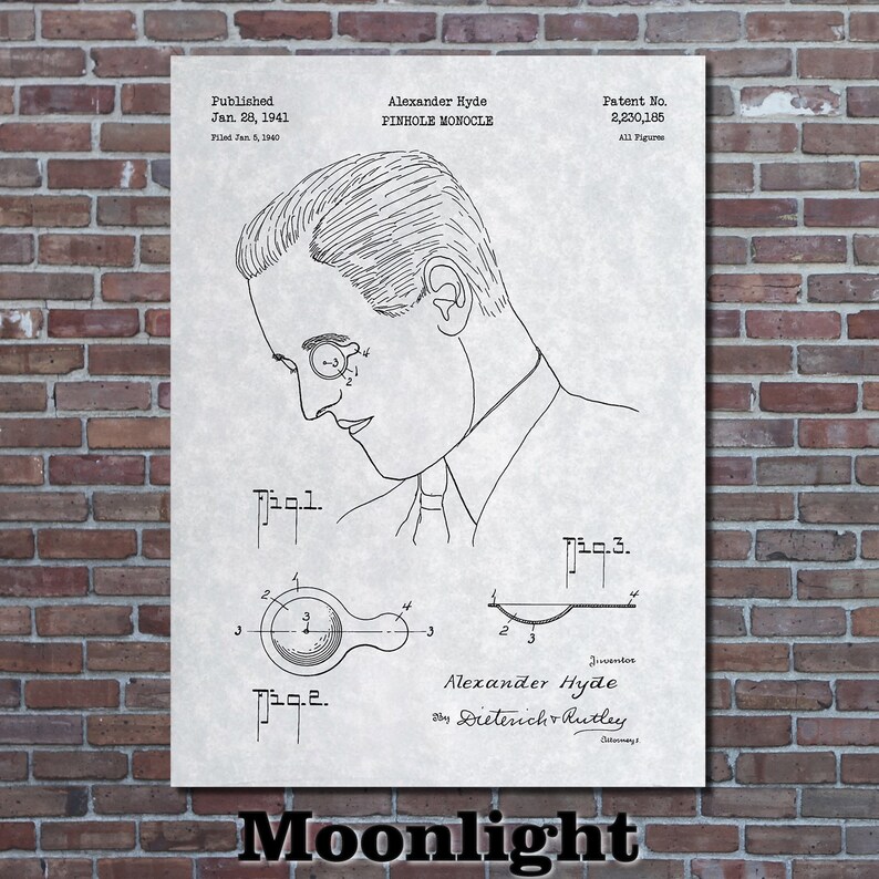Monocle Patent Print Art 1941 - Etsy