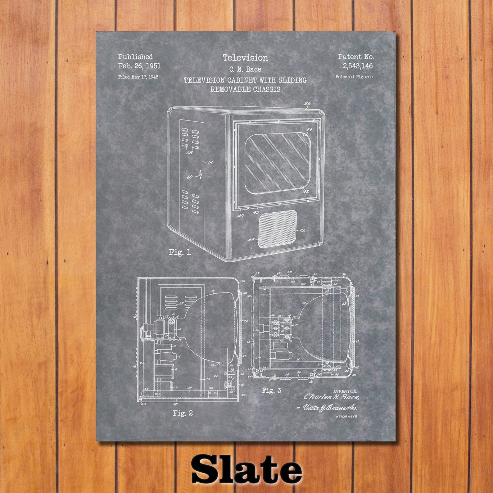 TV Patent Print Art 1951 | Etsy