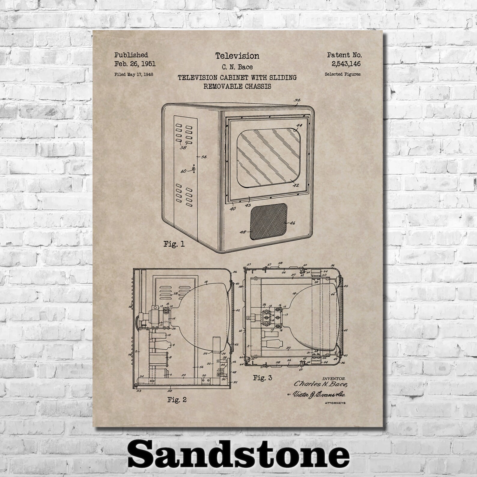 TV Patent Print Art 1951 - Etsy
