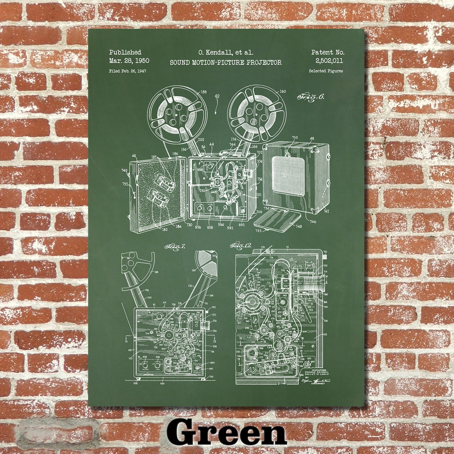 Movie Projector Patent Print Art 1950 - Etsy