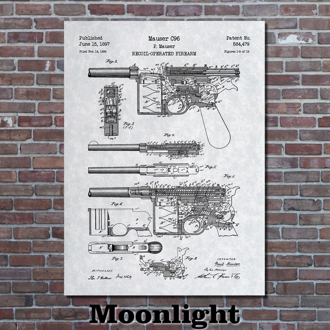 Mauser C96 Patent Print Art 1897 | Etsy