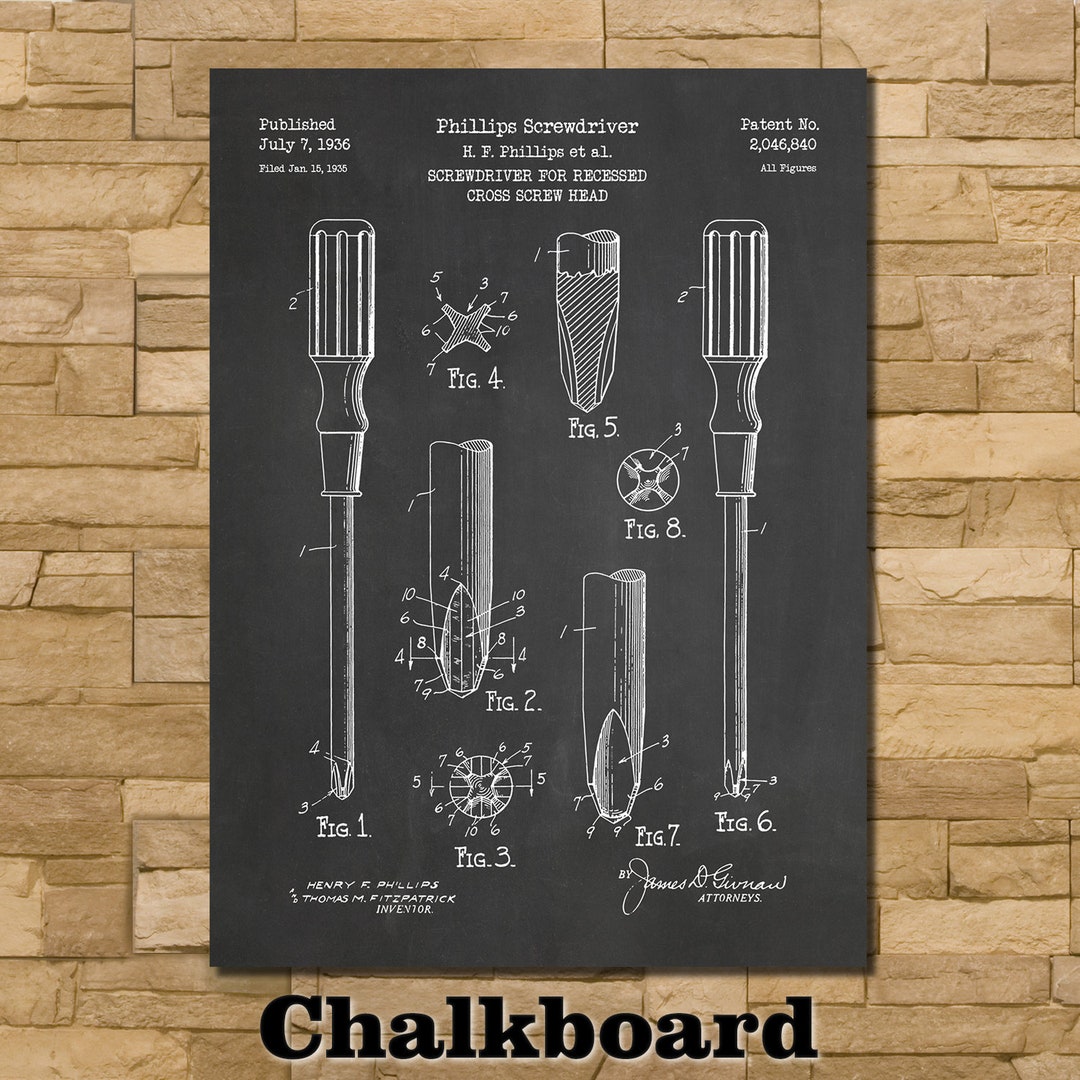 Phillips Screwdriver Patent Print Art 1936 - Etsy
