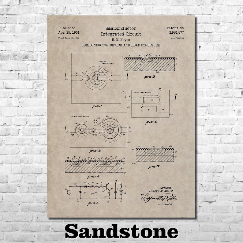 Semiconductor Circuit Patent Print Art 1961 | Etsy