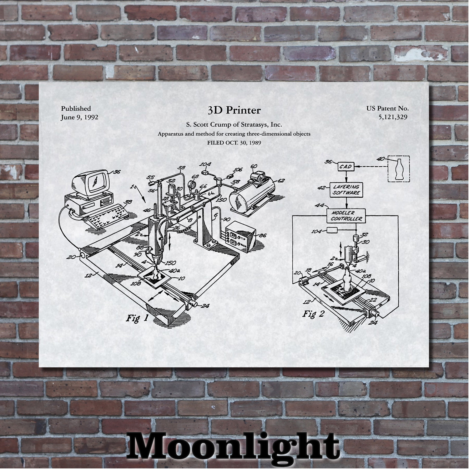 3D Printer Patent Print Art 1992 B | Etsy