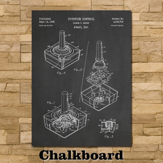 Atari Joystick Art Atari Controller Blueprint Gaming Patent Print