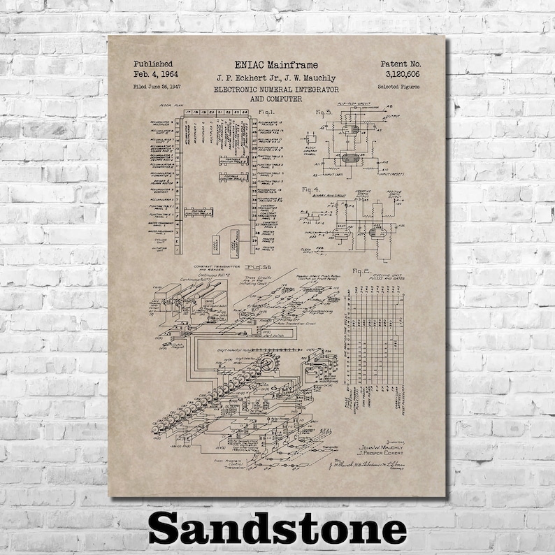 ENIAC First Programmable Computer Patent Print Art 1947 - Etsy