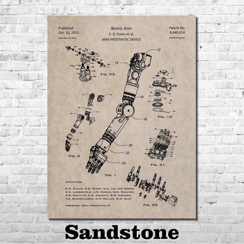 Bionic Arm Patent Print Art 2013 - Etsy