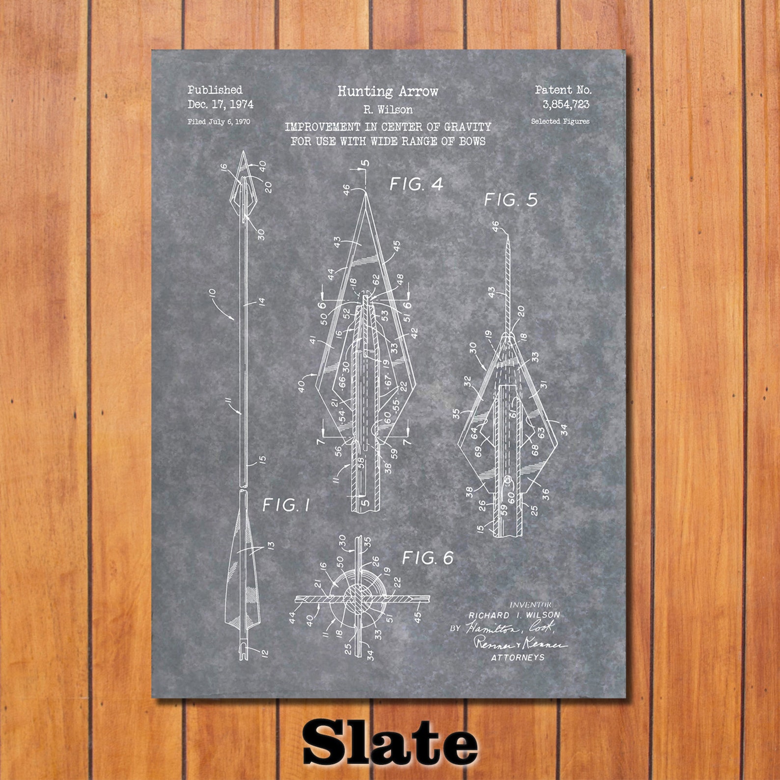 Hunting Arrow Patent Print Art 1974 - Etsy