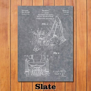 Backhoe Patent Print Art 1966 - Etsy