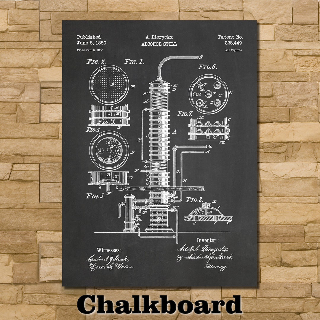 Alcohol Still Patent Print Art 1880 - Etsy