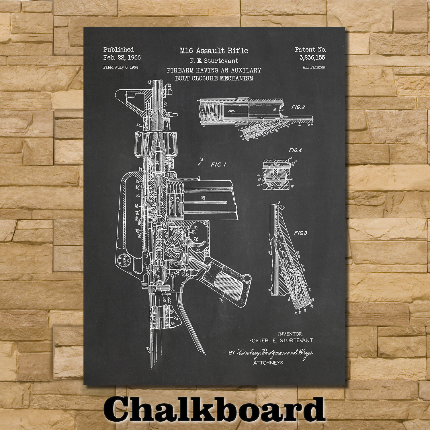 M16 Assault Rifle Patent Print Art 1966 | Etsy