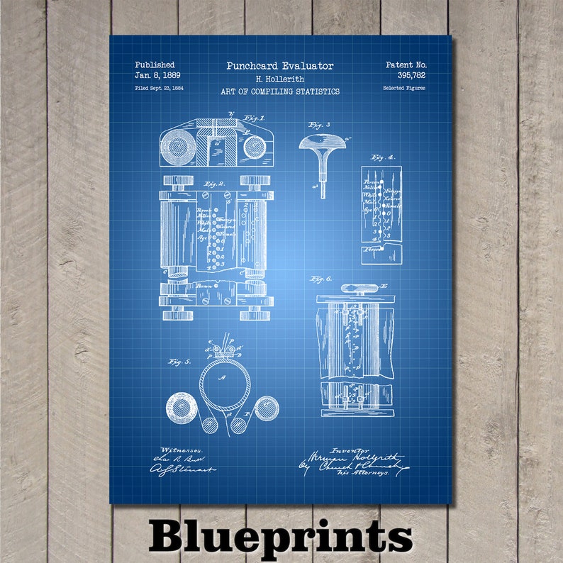 Mechanical Computer Patent Print Art 1889 - Etsy