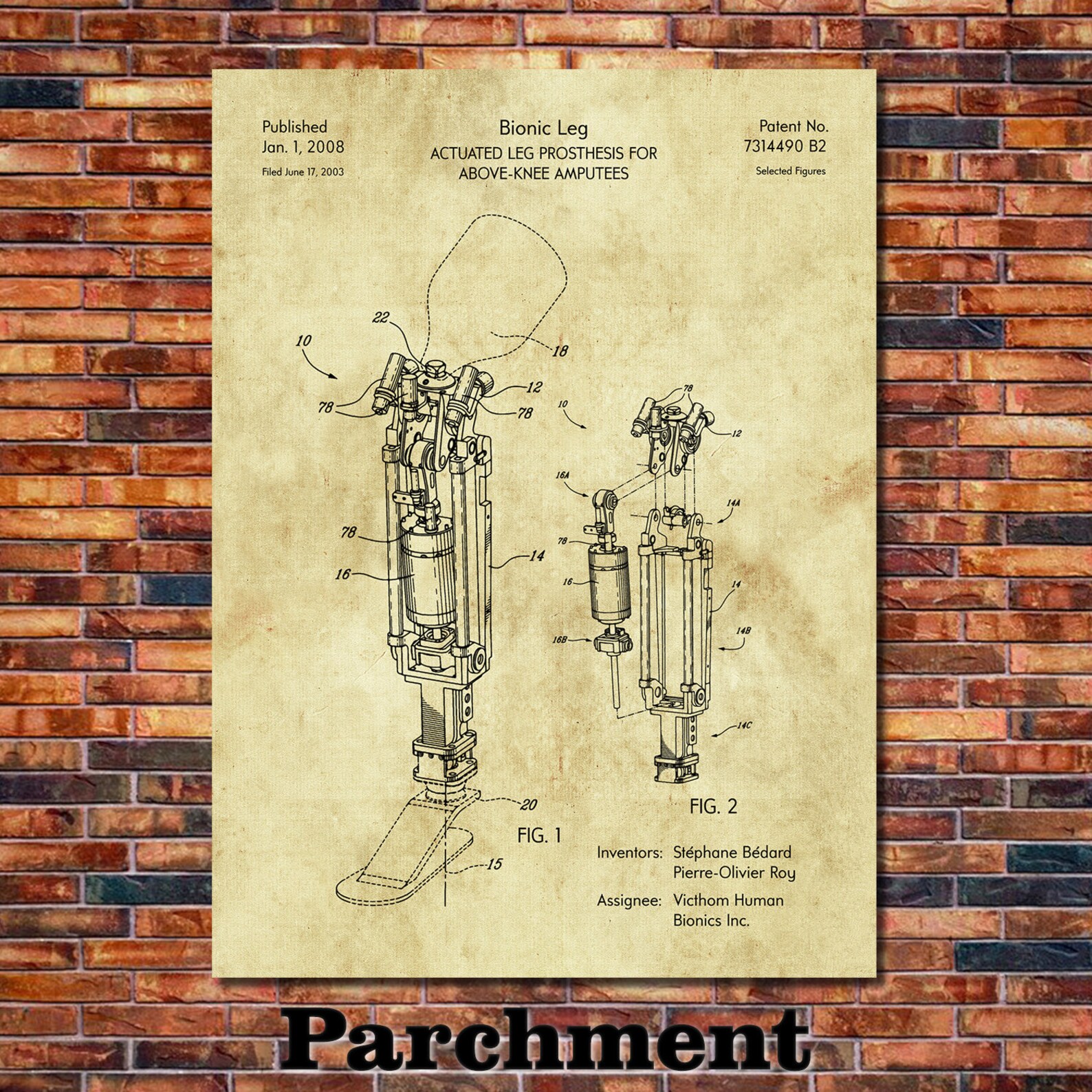 Prosthetic Leg Patent Print Art 2008 - Etsy