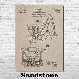 Backhoe Patent Print Art 1966 - Etsy