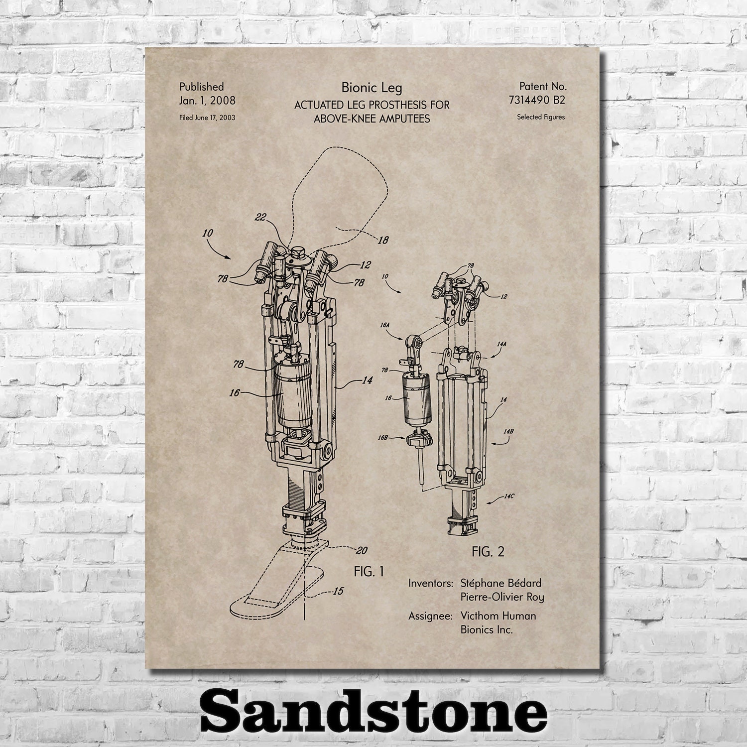 Prosthetic Leg Patent Print Art 2008 - Etsy