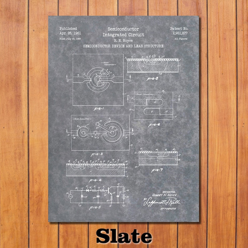 Semiconductor Circuit Patent Print Art 1961 - Etsy