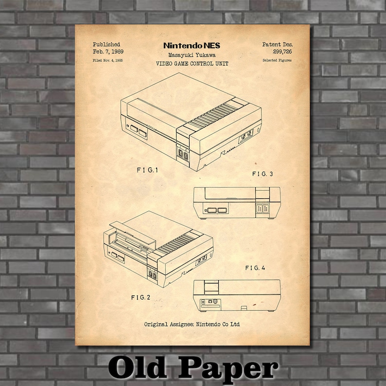 Patent Art Depicting Nintendo NES 1989 - Etsy