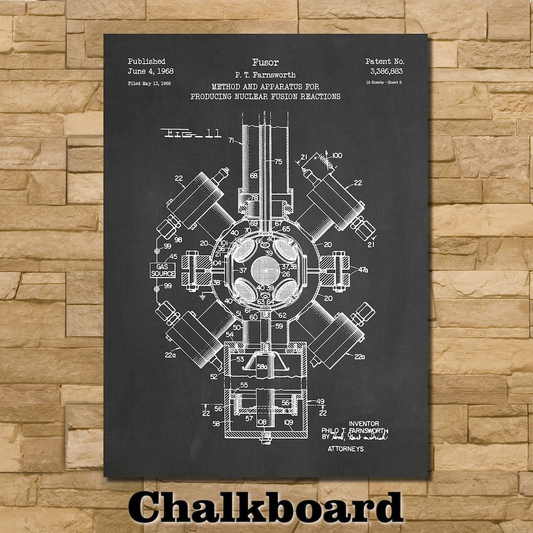 Farnsworth Fusion Reactor Patent Print Art 1968 - Etsy