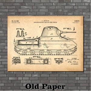 Military Tank Patent Print Art 1945 B - Etsy