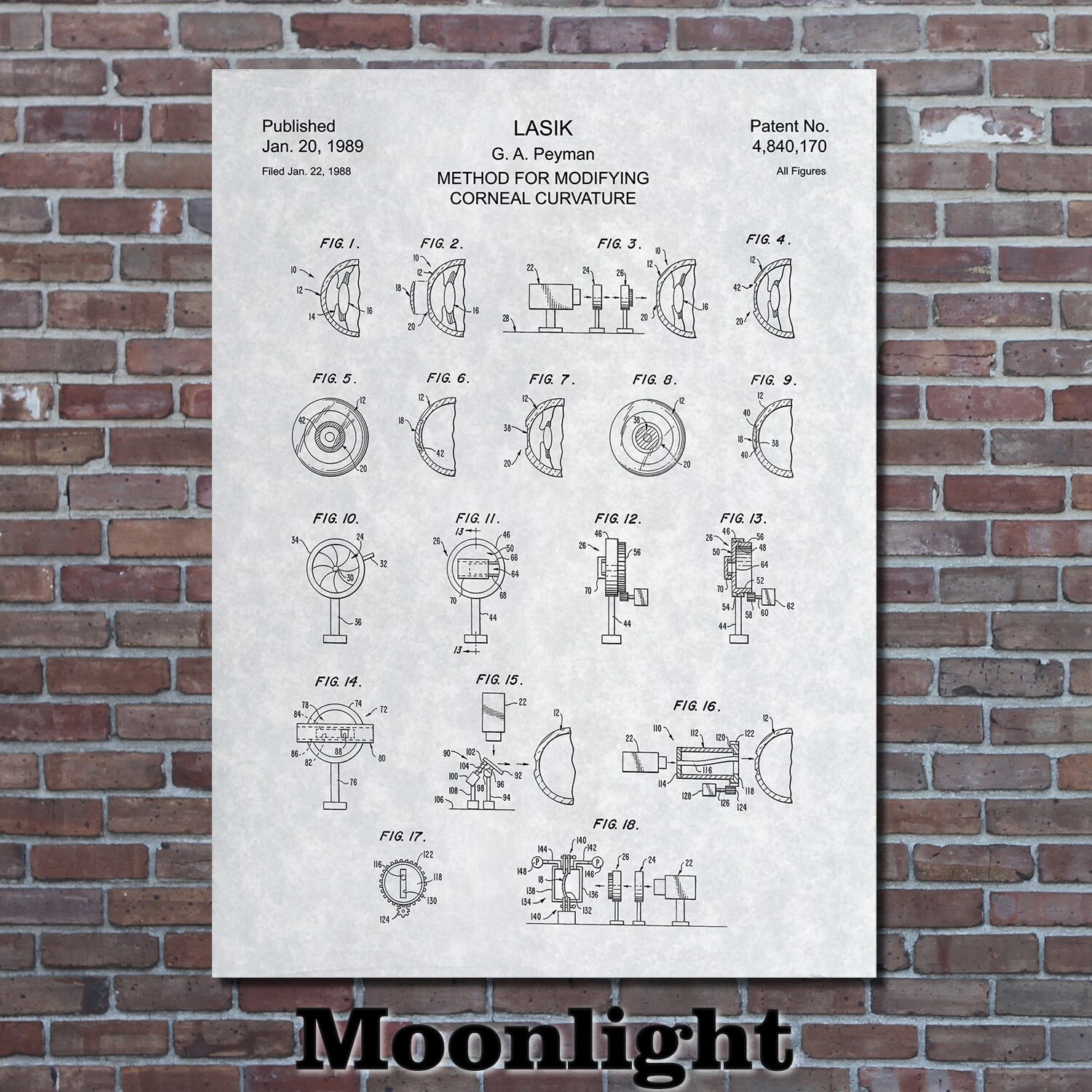LASIK Laser Eye Surgery Patent Print Art 1989 - Etsy