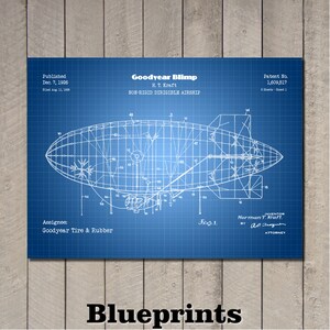 Patent Art Depicting Goodyear Blimp 1926 - Etsy