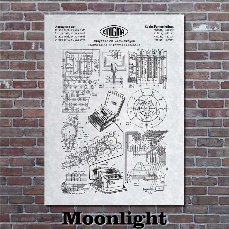 Enigma Cipher Machine Patent Print Art 1933 - Etsy