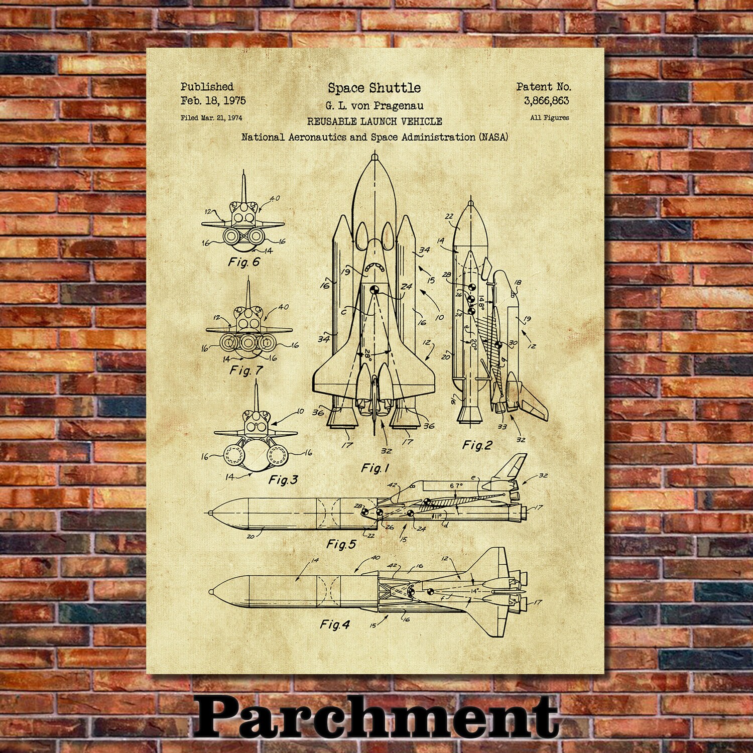 NASA Space Shuttle Patent Print Art 1975 | Etsy NASA Space Shuttle Patent Print Art 1975 | Etsy