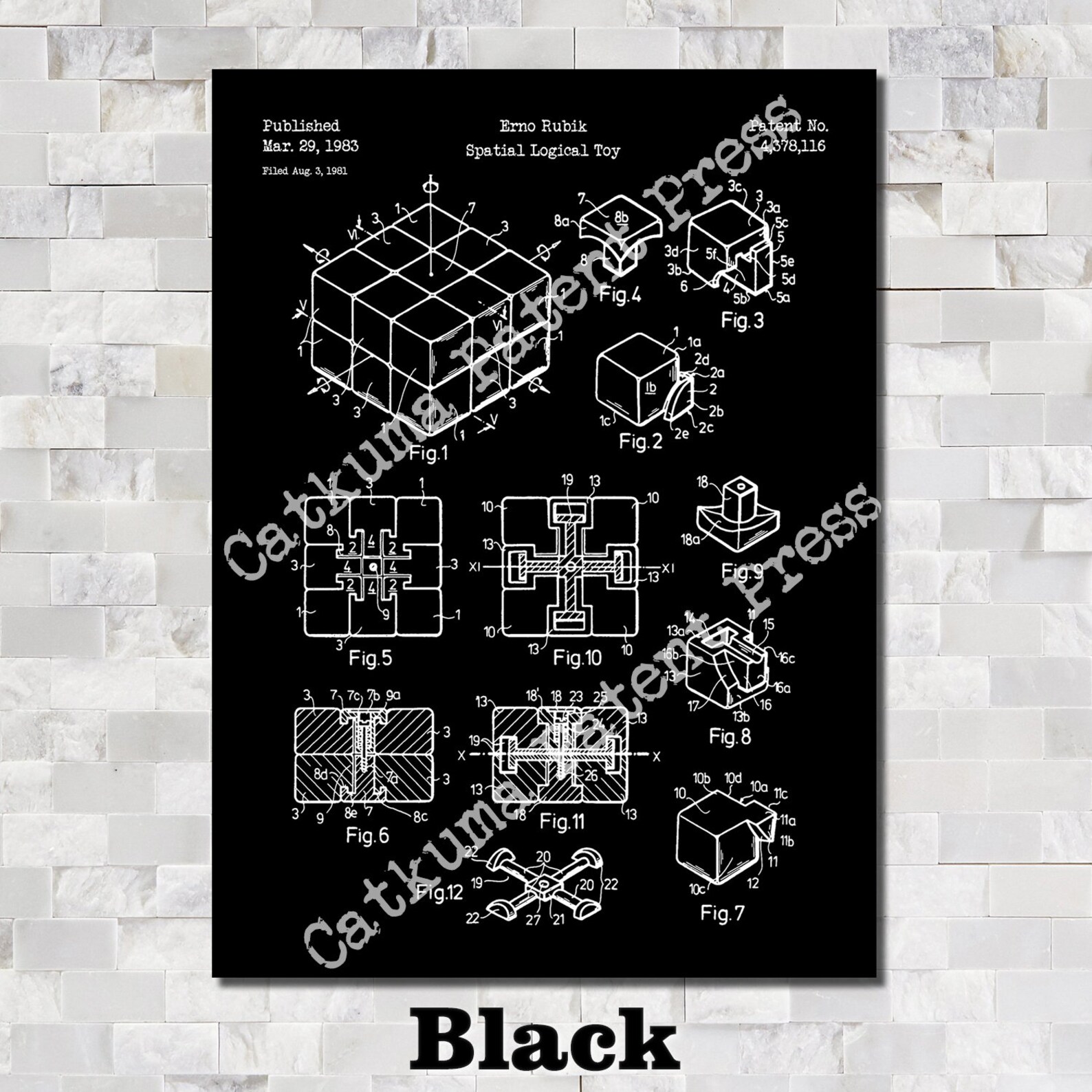 Rubik's Cube Patent Print Art 1983 - Etsy