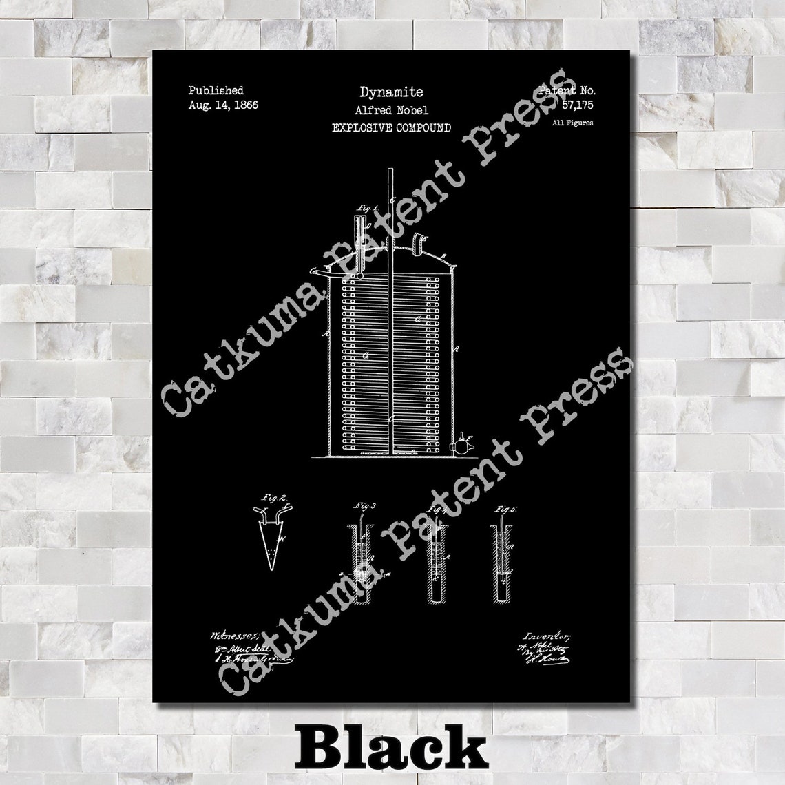 Dynamite Alfred Nobel Patent Print Art 1866 | Etsy