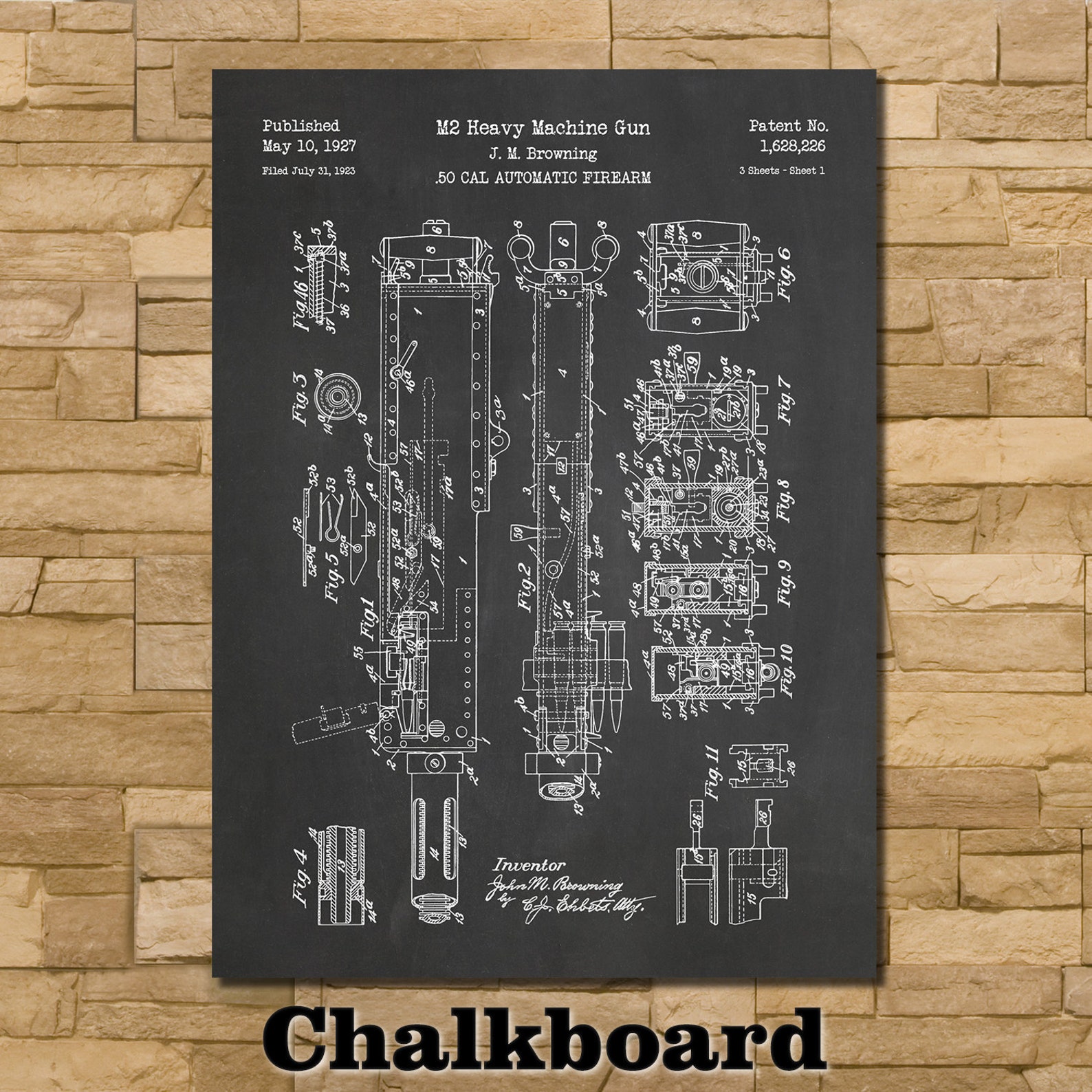 M2 Machine Gun Patent Print Art 1927 - Etsy