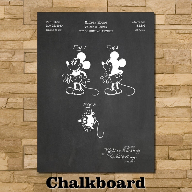 Original Mickey Mouse Patent Print Art 1930 - Etsy