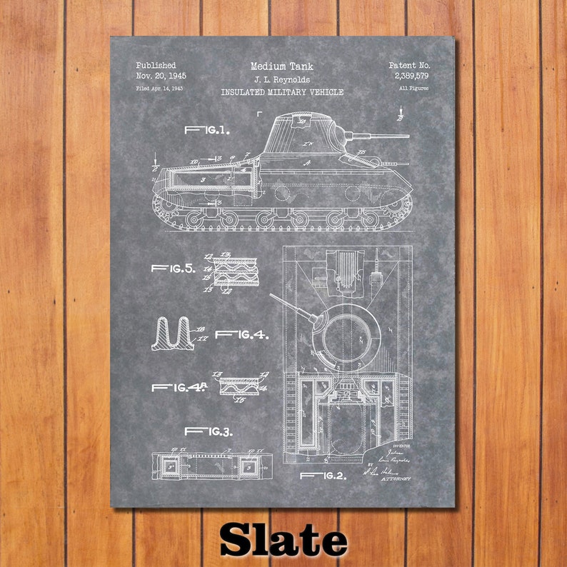 Military Tank Patent Print Art 1945 A - Etsy