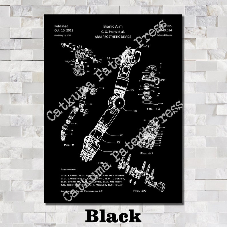 Bionic Arm Patent Print Art 2013 - Etsy