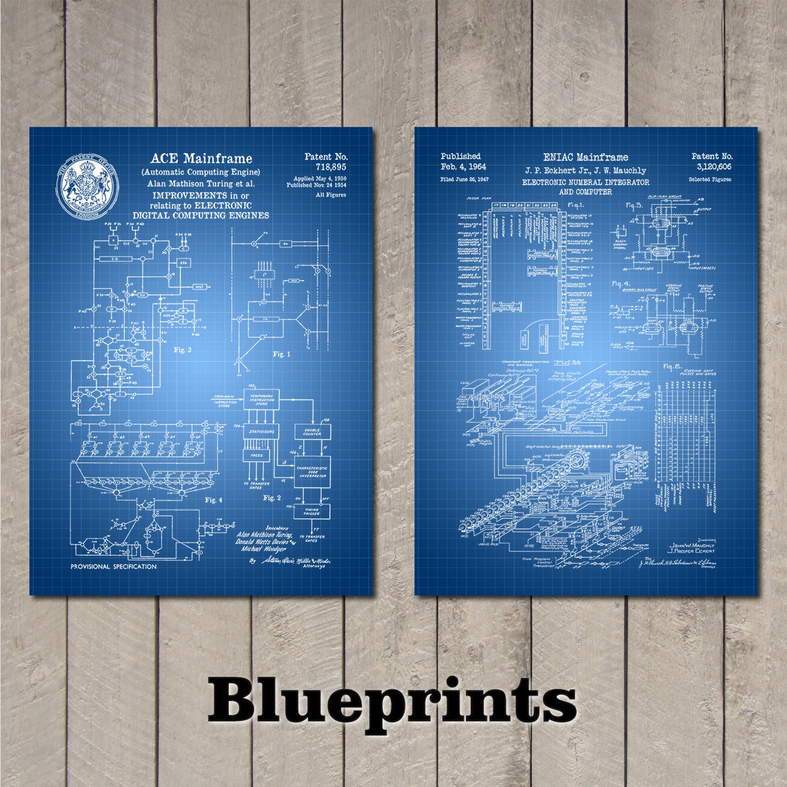 First Computers Patent Print Art Set of 2 - Etsy