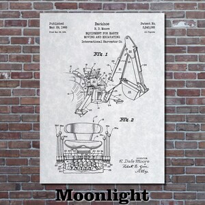 Backhoe Patent Print Art 1966 - Etsy