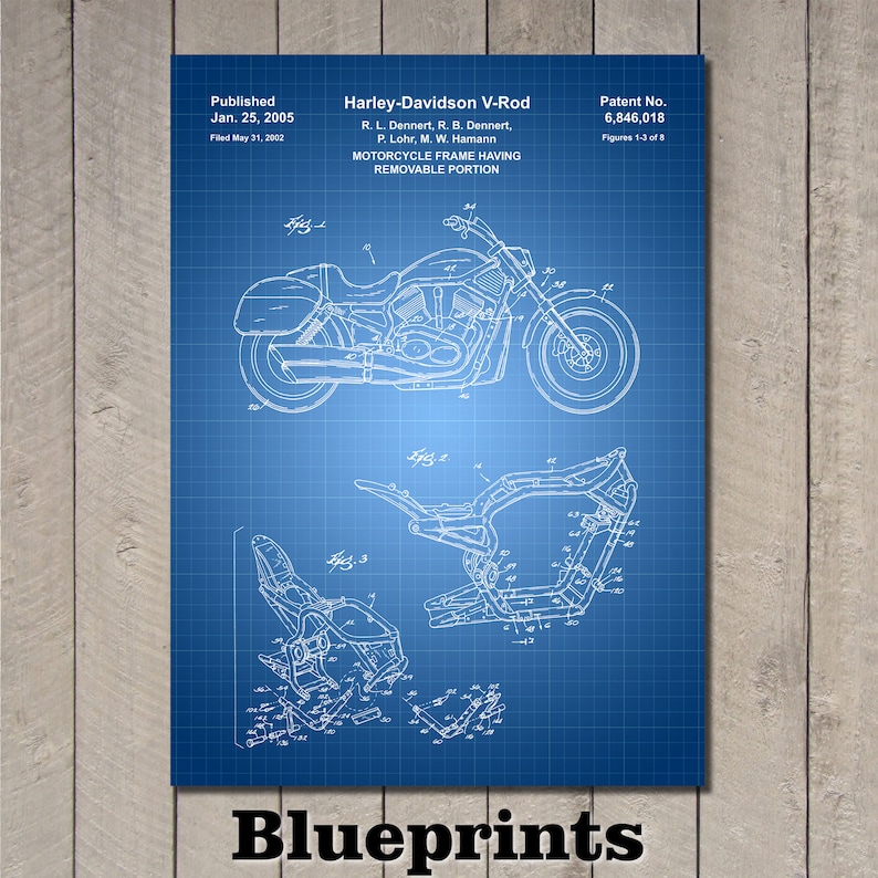 Patent Art for HARLEY-DAVIDSON V-rod 2005 - Etsy