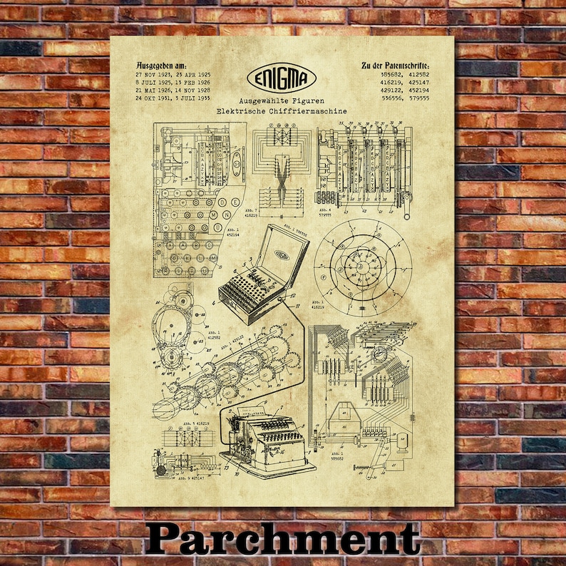Enigma Cipher Machine Patent Print Art 1933 - Etsy UK