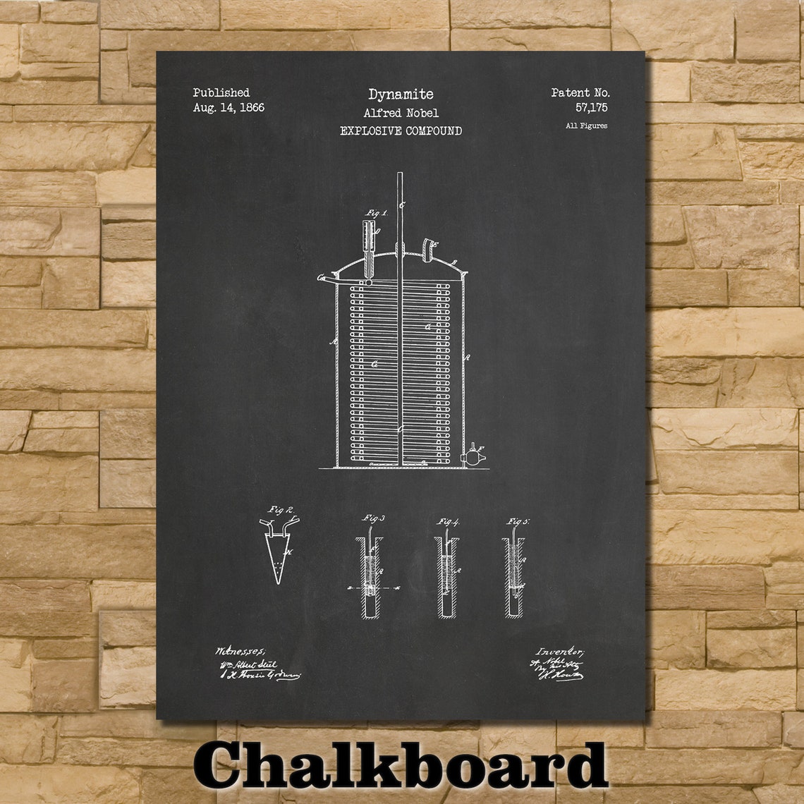 Dynamite Alfred Nobel Patent Print Art 1866 | Etsy