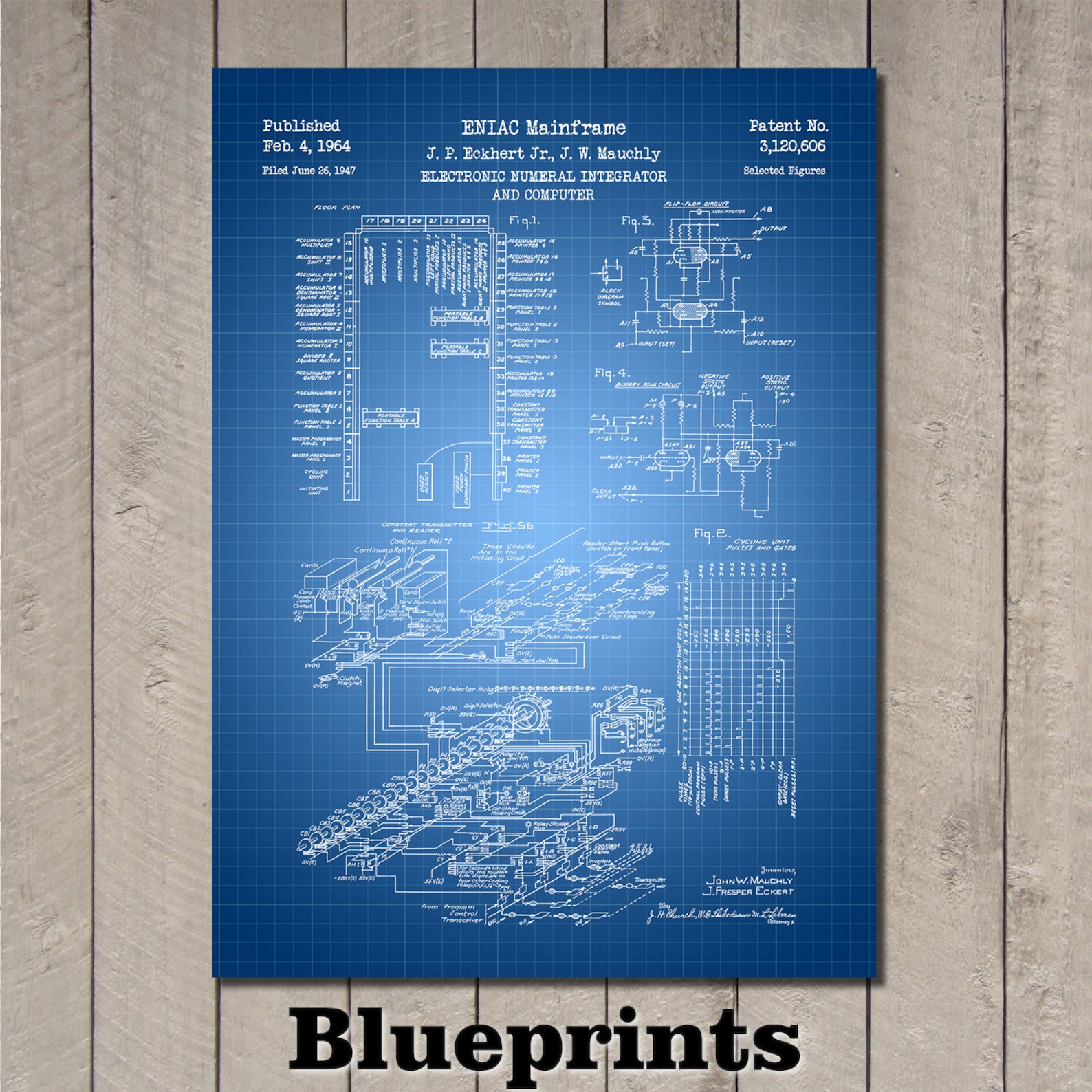 ENIAC First Programmable Computer Patent Print Art 1947 - Etsy
