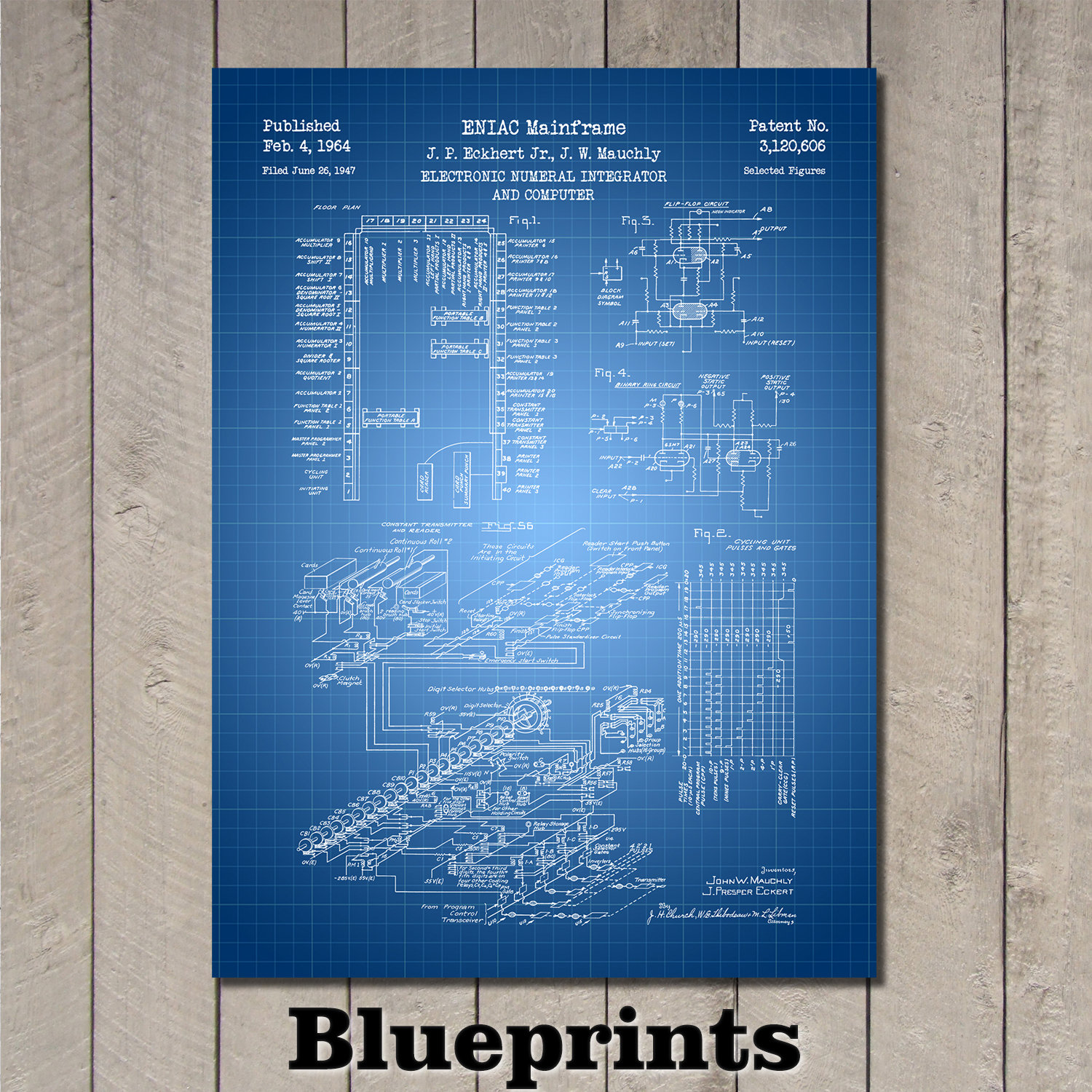 ENIAC First Programmable Computer Patent Print Art 1947 - Etsy